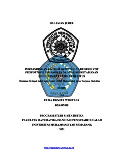 PERBANDINGAN REGRESI WEIBULL DAN REGRESI COX PROPORTIONAL HAZARD PADA ANALISIS KETAHANAN HIDUP ...